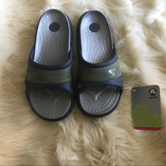 CROCS | Shoes | Crocs Prepair Slides Unisex Bluesilvergreen | Poshmark